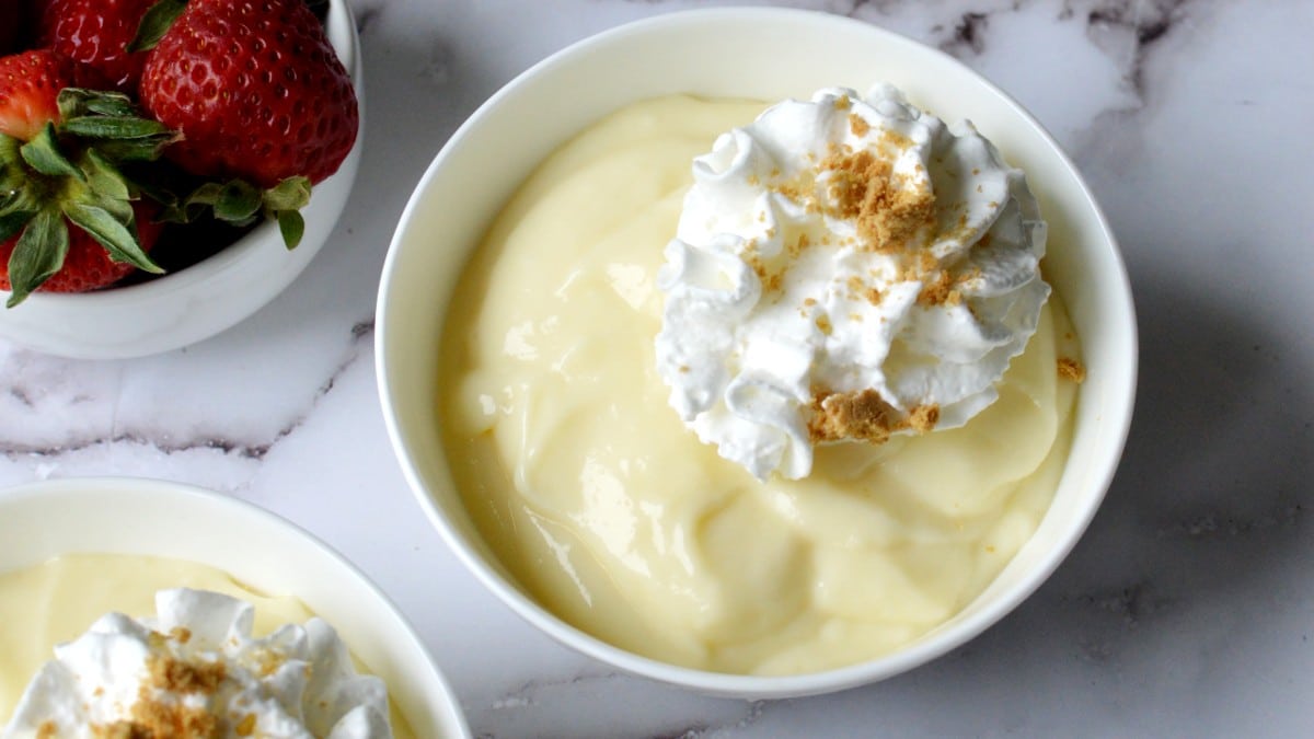 Gluten Free Vanilla Pudding - caramel and cashews