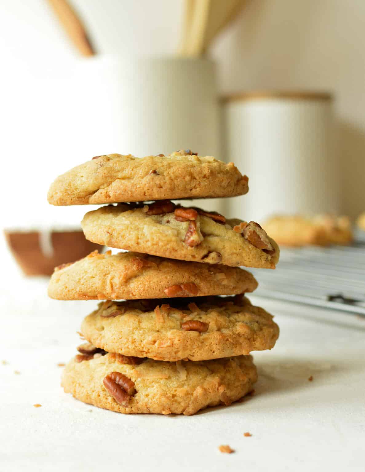 Coconut Pecan Cookies - caramel and cashews