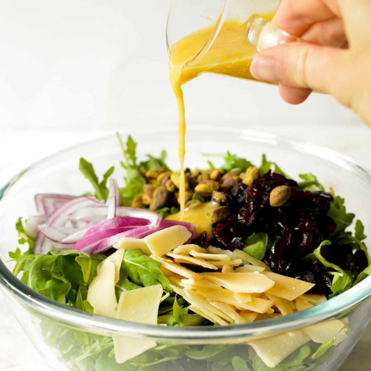 Rocket and Parmesan Salad - caramel and cashews