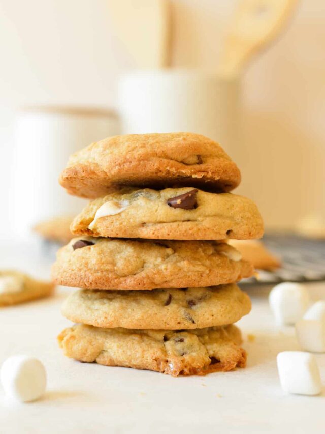 Chocolate Chip Marshmallow Cookies - caramel and cashews