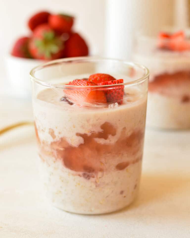 Overnight Oats With Water - caramel and cashews