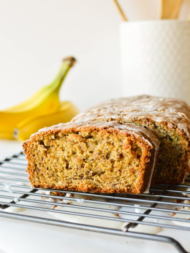 Iced Banana Bread - caramel and cashews
