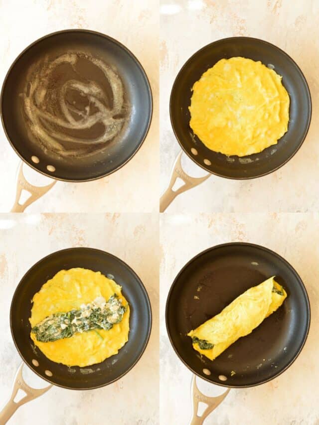 Spinach Omelette - caramel and cashews