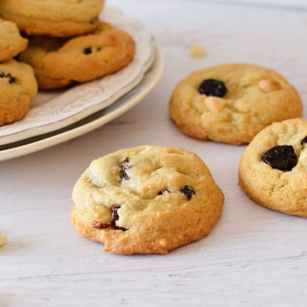 Dried Cherry Cookies - caramel and cashews