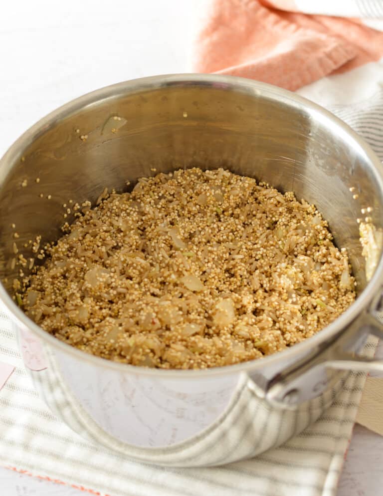 Easy Brown Rice & Quinoa - caramel and cashews