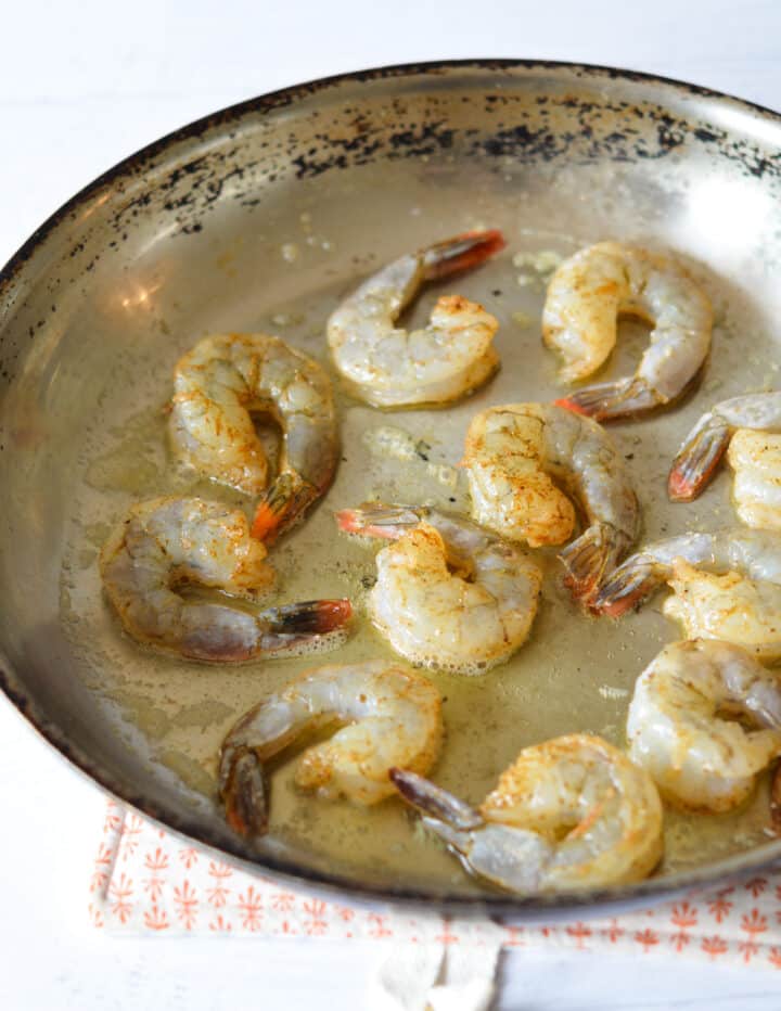 Juicy Pan-Seared Shrimp - caramel and cashews