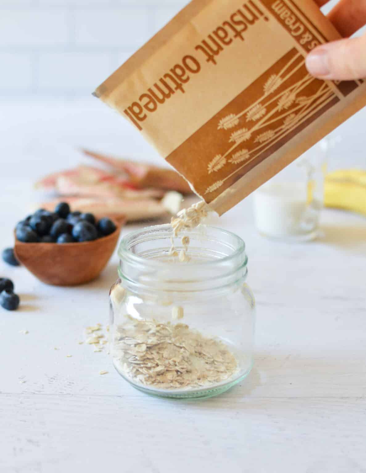 Overnight Oats with Instant Oatmeal Packets - caramel and cashews