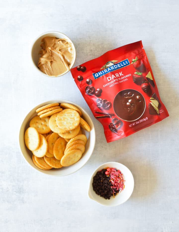 Chocolate Dipped Ritz Cookies - caramel and cashews