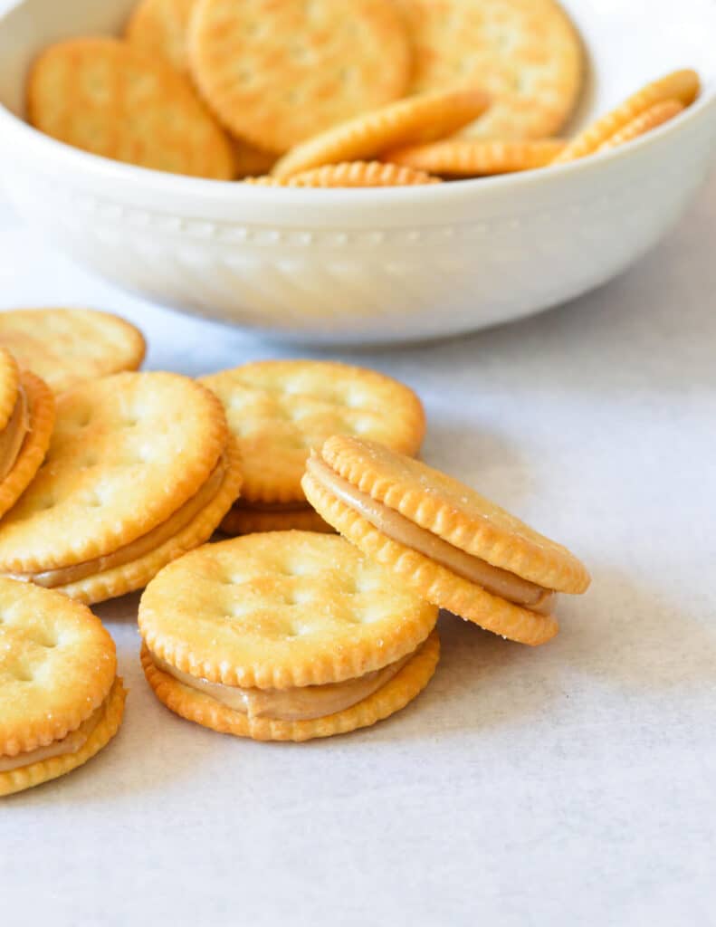 Chocolate Dipped Ritz Cookies - caramel and cashews