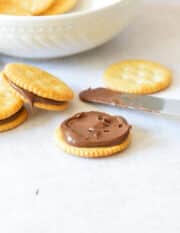 Chocolate Dipped Ritz Cookies - caramel and cashews