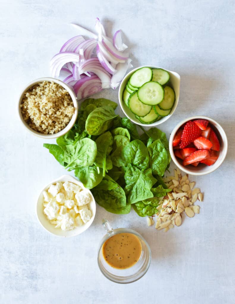 Strawberry Cucumber Salad - caramel and cashews