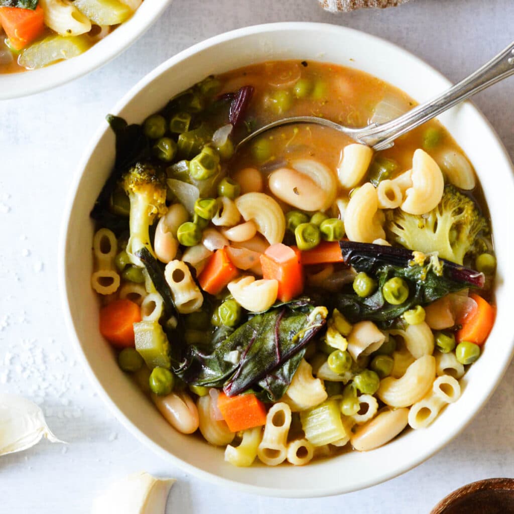 Vegetable Noodle Soup - caramel and cashews