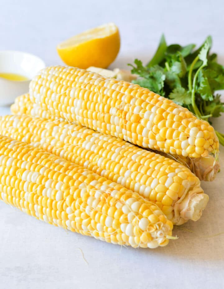 Grilled Corn with Lemon Herb Butter - caramel and cashews