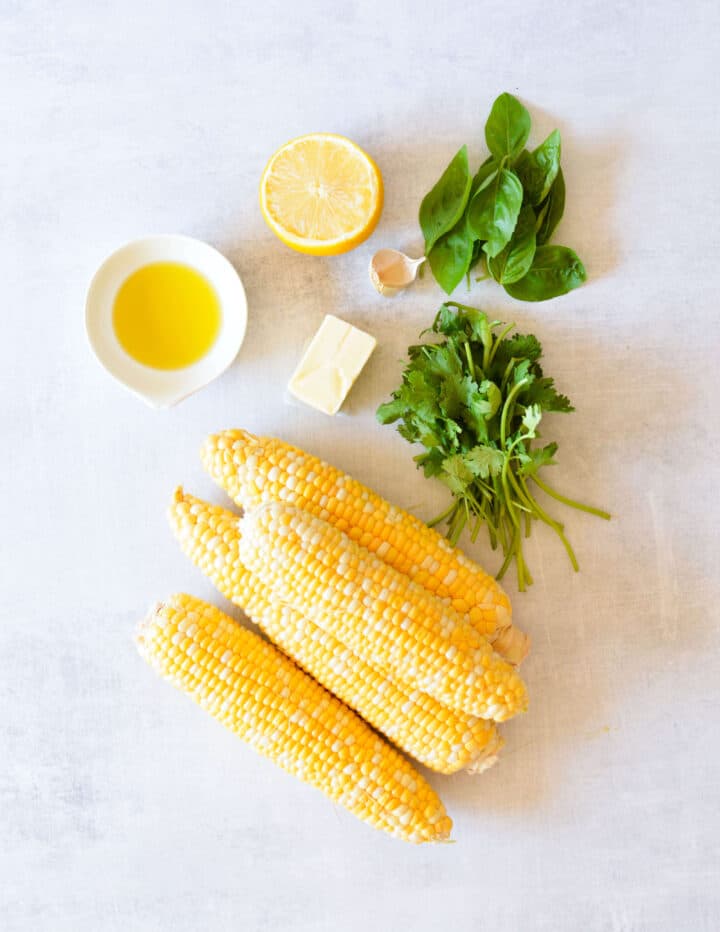 Grilled Corn with Lemon Herb Butter - caramel and cashews