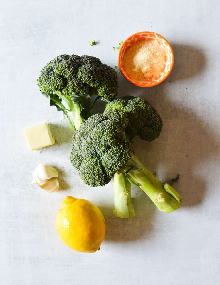 10 Minute Garlic Butter Broccoli - caramel and cashews