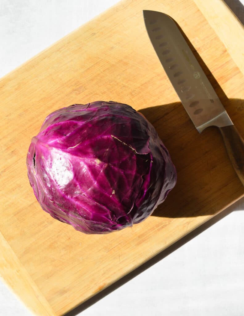 Crispy Roasted Purple Cabbage - caramel and cashews