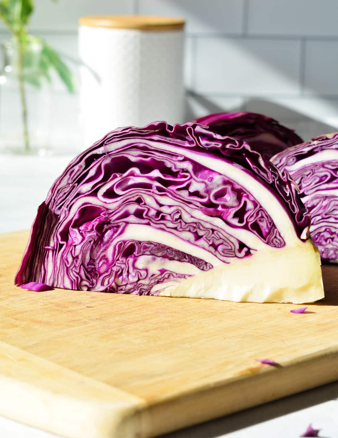 Crispy Roasted Purple Cabbage - caramel and cashews