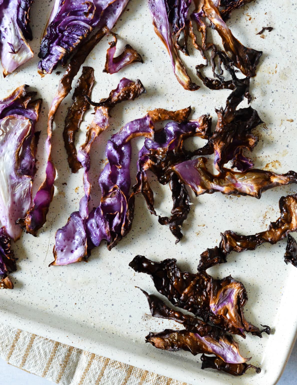 Crispy Roasted Purple Cabbage - caramel and cashews