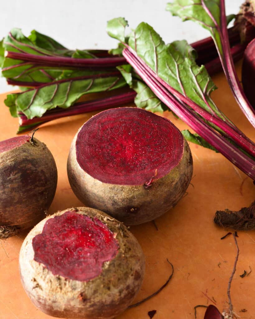 Roasted Beets with Pecans and Goat Cheese - caramel and cashews